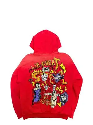 WARREN LOTAS Lie Cheat Steal Graphic-print Hoodie - Red