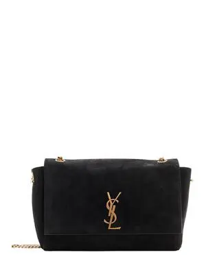 Saint Laurent Reversible Suede Kate Bag With Monogram - Black