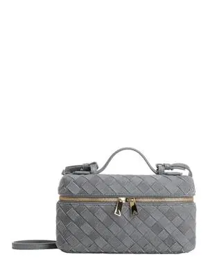 Bottega Veneta Vanity Case Bang Bang Woven Lamb Skin - Blue