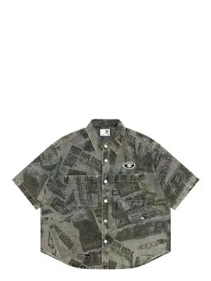 AAPE BY *A BATHING APE Moonface-print Shirt - Blue