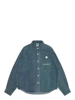 AAPE BY *A BATHING APE Aapenow Moonface Striped Shirt - Blue