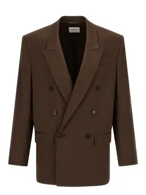 Saint Laurent Satin Blazer - Brown