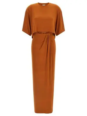 Andamane The Attico "anja" Long Dress - Orange