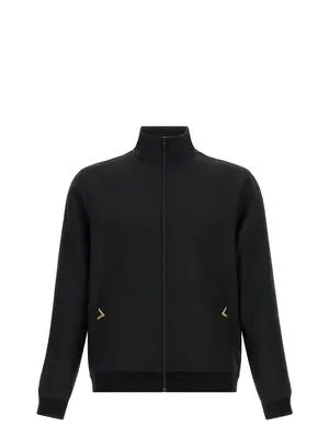 Valentino Garavani Vgold Tech Fabric Track Jacket - Black