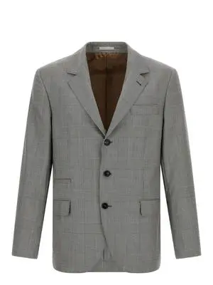 Brunello Cucinelli Prince Of Wales Blazer - Gray