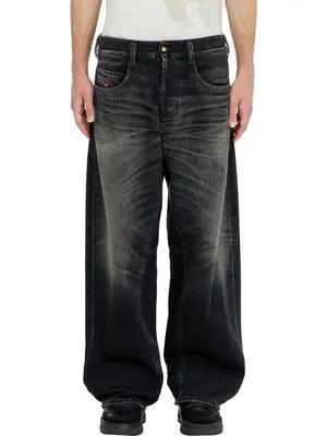 DIESEL® Relaxed Fit Jeans With Medium Waist And Wide Leg - Black