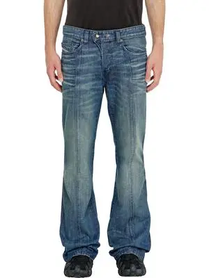 DIESEL® Bootcut Jeans With Double Button Fly And Embroidered Detail - Blue