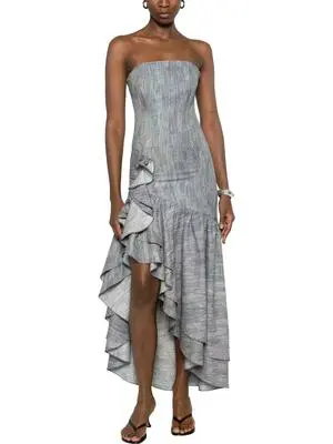 Leen Mougrhabi Sophia Ruffled Asymmetric Dress - Blue