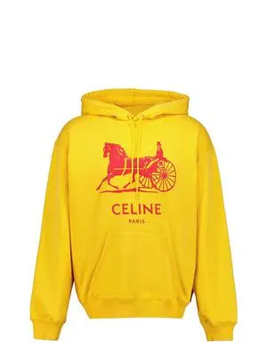 Celine Relaxed Fit Fleece Cotton Hoodie - Multicolour