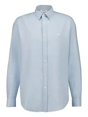 Celine Shirt Relaxed Fit L/s Button Up Chambray Cotton - Blue