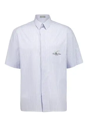Dior Shirt S/s Mother Of Pearl Buttons Cotton - Blue
