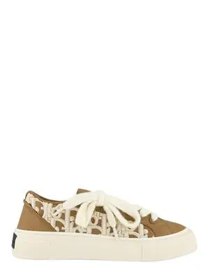 Dior B33 Tennis Sneakers In Embossed Canvas And Leather - Brown