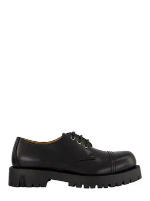 Dior Explorer Iii Cap Toe Leather Derby Shoes - Black
