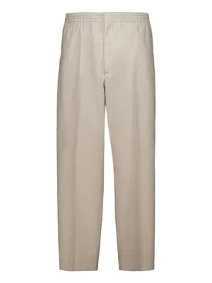 Bottega Veneta Wool Cotton Melange Trousers - Beige