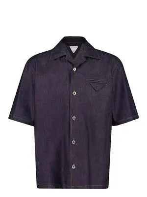 Bottega Veneta Rinsed Indigo Straight Denim Shirt - Blue