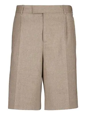 Dior Cashmere Virgin Wool Shorts With Double Pockets - Beige