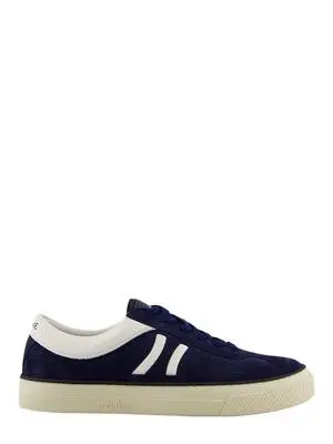 Celine Suede And Leather Low Top Sneakers - Blue