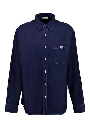 Celine Overshirt Button Up Cotton - Blue