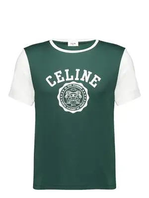 Celine T-shirt Regular Fit S/s C-neck Jersey Cotton - Green