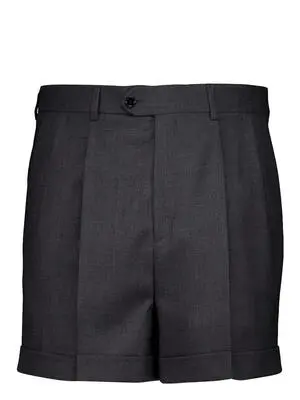 Celine Woven Wool Shorts - Grey