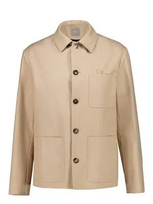 Dior Cotton Jacket With Patch And Button Details - Beige