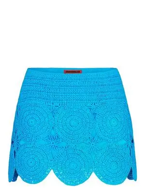 SIMONMILLER Beep Beep Crochet-knit Mini Skirt - Blue