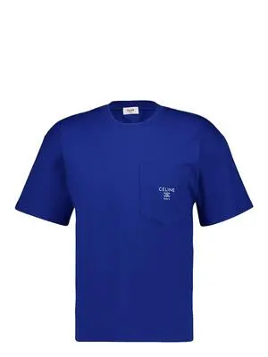 Celine T-shirt Relaxed Fit Cotton - Blue