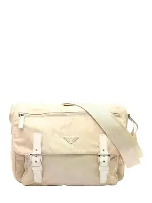 Prada 2000s Triangle-logo Cross Body Bag - Neutrals