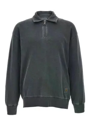 Carhartt Work In Progress Harper Garment-dyed Zip-fastening Polo Shirt - Grey