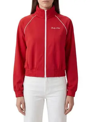 SPORTY & RICH Zip-up Track Jacket With Embroidered Logo - Red
