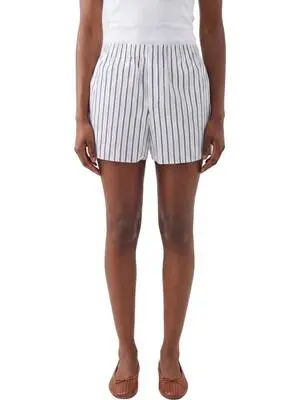 AMI Paris Striped Shorts - White