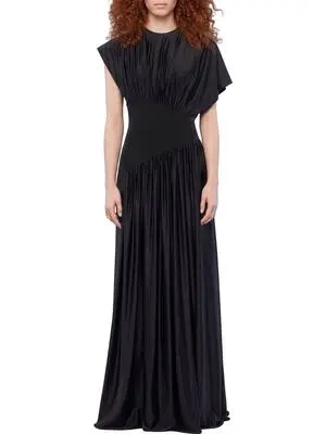 Rabanne Jersey Pleated Dress - Black