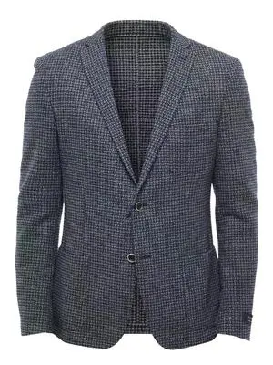 Corneliani Checked Single-breasted Blazer - Blue