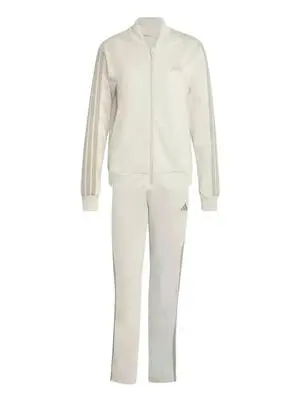 Adidas Cream Stripe Detail Embroidered Logo Tracksuit - Neutrals