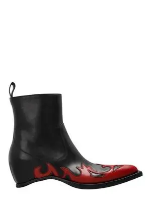 MAISON MARGIELA Leather Wedge Ankle Boots - Black