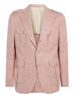 Eleventy Linen-cashmere-silk Sahara Jacket - Pink