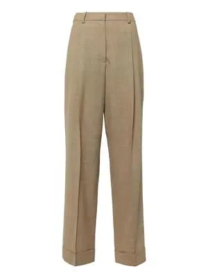 THE ROW Tor Virgin Wool Wide-leg Pants - Brown