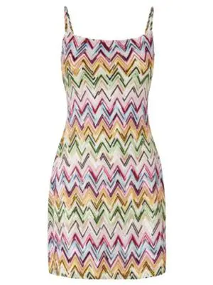 Missoni Lace And Zigzag Motif Mini Dress - Multicolor