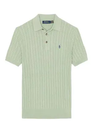 Polo Ralph Lauren Cable-knit Embroidered Polo Sweater - Green