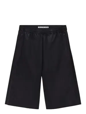 Alexander Wang Knee-length Shorts With Cutout Logo Detail - Black