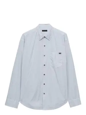 Prada Logo-patch Pocket Shirt - Cloudy Gray