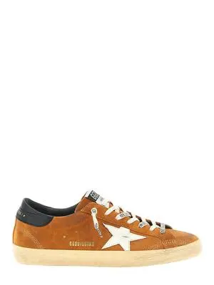 GOLDEN GOOSE Golden Goose Super-Star Suede Sneakers With Vintage Treatment Orange