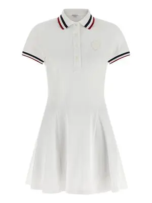 Brunello Cucinelli Mini Tennis Dress With Logo Patch - White