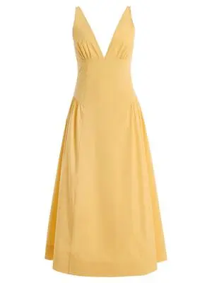 Posse Lindie Cotton Midi Dress - Yellow