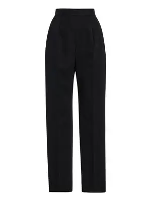 THE ROW Eranza High-rise Tapered Wool Trousers - Black