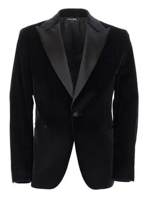Brian Dales Single Breasted Cotton Jacket - Black
