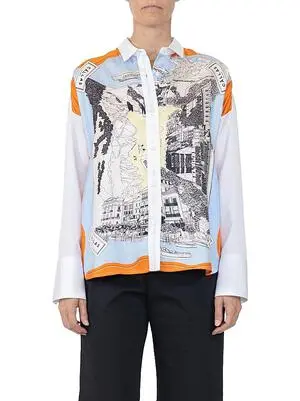 CALLAS MILANO Callas Milano Printed Silk Front Shirt