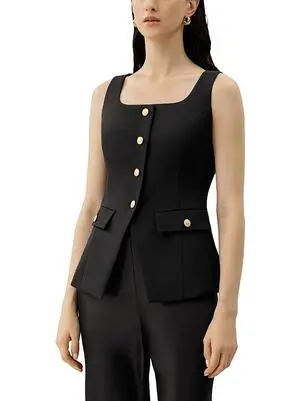 Lilysilk U-neck Sleeveless Vest - Black