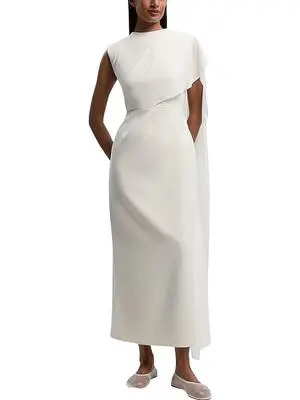 Karen Millen Cape Drape Maxi Dress - Ivory