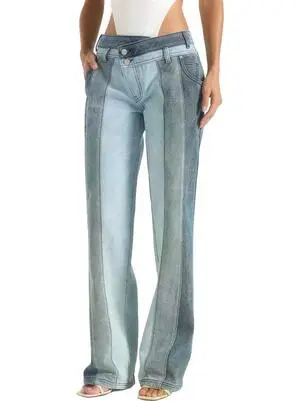 Manière De Voir Jacinda Panelled Jeans - Blue